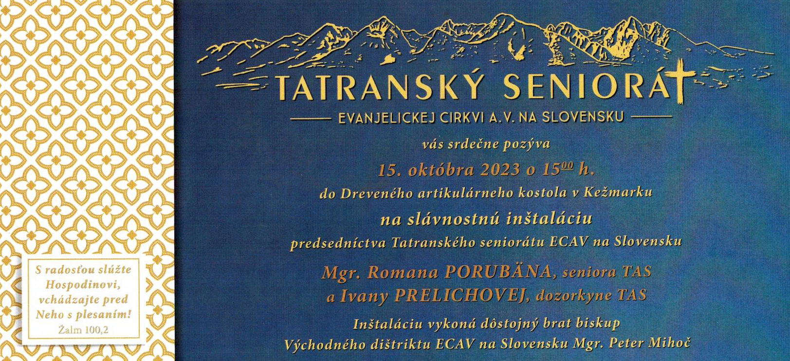 Inštalácia predsedníctva Tatranského seniorátu